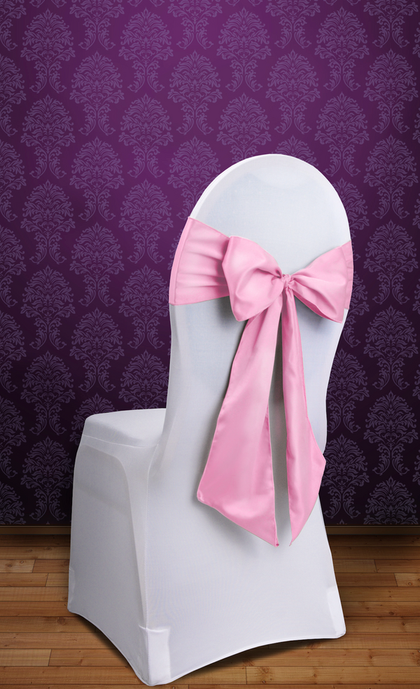 Light Pink Satin Chair Sashes - Haflaty Store