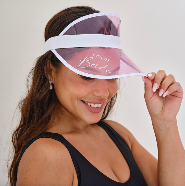 Pink Team Bride Visor Hen Party Hat - Haflaty Store